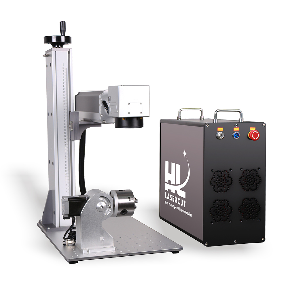 HL Laser MAX 50W Fiber Laser Marking Engrave Machine with 80mm Rotary ...